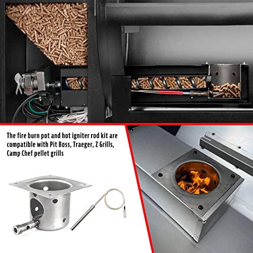 Grill Replacement Parts Kit Induction Fan,Upgraded 2.0 RPM Auger Motor, Fire Burn Pot and Hot Rod Ignitor, Power Cord Compatible with Traeger Pit Boss Z Grills Camp Chef Wood Pellet Grills