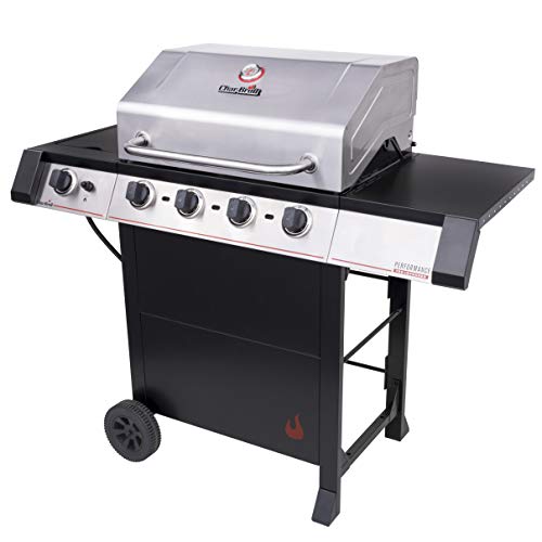 Char-Broil 463331021 Performance TRU-Infrared 4-Burner Cart-Style Liquid Propane Gas Grill, Stainless/Black