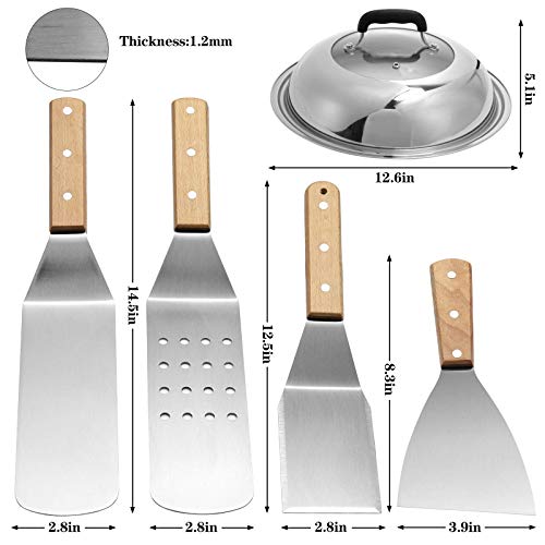 KITOOLBASE Griddle Accessories Compatible with Blackstone, Black Stone and Camp Chef, Flat Top Grill Accessories Kit, Outdoor Grille Accessories Set BBQ Tools with Griddle Spatula