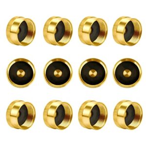 hooshing 12pcs solid brass refill 1 lb propane bottle cap gas tank cylinder protect sealed cap for outdoor camping stove cooking bbq