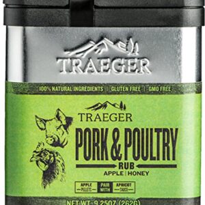 Traeger Grills Signature Blend 100% All-Natural Wood Pellets for Smokers and Pellet Grills, BBQ, Bake, Roast, and Grill, 20 lb. Bag & Grills SPC171 Pork and Poultry Rub with Apple and Honey