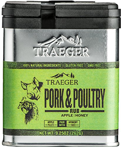 Traeger Grills Signature Blend 100% All-Natural Wood Pellets for Smokers and Pellet Grills, BBQ, Bake, Roast, and Grill, 20 lb. Bag & Grills SPC171 Pork and Poultry Rub with Apple and Honey