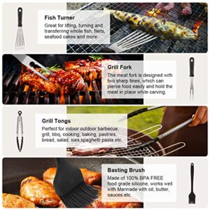 Griddle Accessories Kit, 39pcs Grilling Tools Spatulas Set for for Blackstone, Camp Chef, Stainless Steel Grill BBQ Tool Set with Basting Cover, Chopper, Spatula, Scraper, Bottle, Tongs, Egg Ring