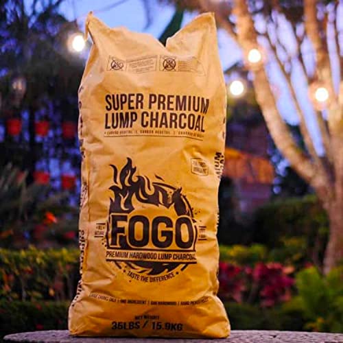 FOGO Super Premium Oak Restaurant Quality All-Natural Large Sized Hardwood Lump Charcoal for Grilling and Smoking, 17.6 Pound Bag