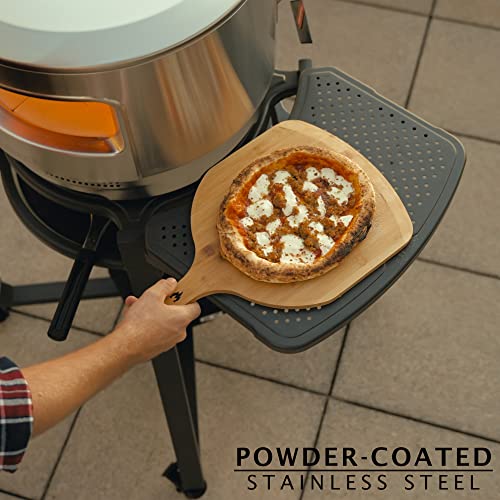 Solo Stove Portable Pi Stand | Outdoor Stand for Pi Pizza Oven on Wheels, With Shelf & Gas Tank Storage, Split Table Top, Powder-Coated Stainless Steel, Dimensions (LxW): 47.3 x 38.1 in, 45 lbs, Black