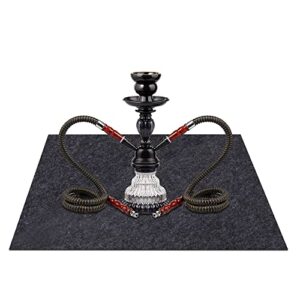 delooant under the hookah set mat, soft felt fabric, absorbing oil pads, reusable durable washable floor mat protect decks, patios, grease splatters(hookah mat:24inches x 30inches), grey