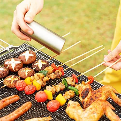 AssaiLuck Grill Mats For Outdoor Grill - Set of 5 Non-Stick Reusable Mats for Gas, Charcoal, Pellet Fuel Grills - 15.75x13 inches - Dishwasher Safe and PFOA-Free