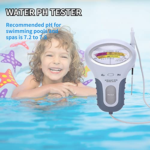 2 in 1 Ph Meter Salt Water Tester for Pools, Water Quality Chlorine Tester, Portable Digital Moisture Meter, Ph Tester Chlorine Tester for Pool Monitoring System