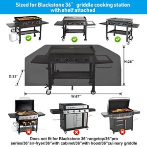 Griddle Cover for Blackstone 36" Griddle,Rip-Proof Upgraded Material Flat Top Grill Cover,Waterproof UV and Fade Resistant Grill Cover with Velcro Straps for Camp Chef and More 4-Burner Griddle