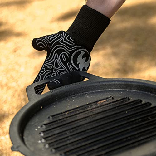 Solo Stove High Heat Gloves, Grill/BBQ Gloves, Oven Mitts, Heat-Resistant up to 450°F, Non-Slip, Black, One Size