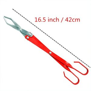 LinaLife 16.5" Aluminum Scissor Tongs Grill Tongs for Camping, BBQ Tongs, Long Reach Lightweight Sturdy Barbecue Tong Durable Never Rust use Charcoal Meat Steak Oven Lifetime Satisfaction Guarantee