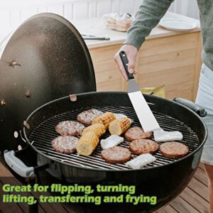 Metal Spatula Set, HaSteeL Stainless Steel Long Narrow Griddle Spatula, Heavy Duty Burger Turner Pancake Flipper with ABS Handle, Griddle Accessories Tools for BBQ Flat Top Cast Iron Grilling Cooking