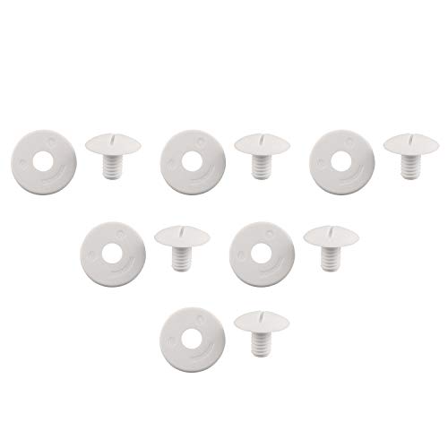 JCBIZ 6pcs White Swimming Pool Cleaner Plastic Hub Screw Kit Polaris Wheel Screw Pool Cleaner Part for 180/280 Pool Cleaner Replacement Parts