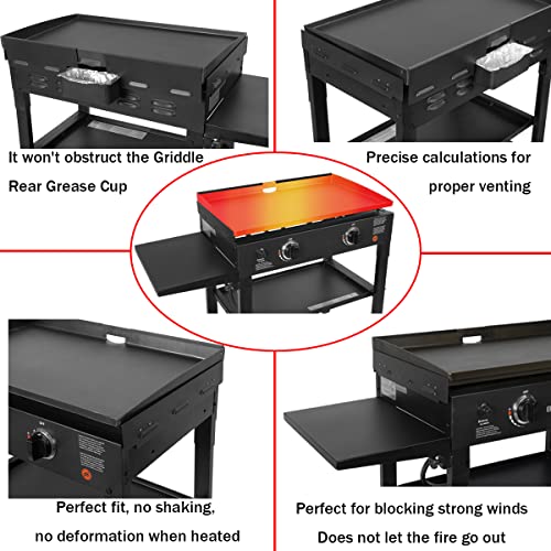 Wind Guard for Blackstone 36" Griddle, Wind Screen, Blackstone Griddle Accessories for Flat Top Gas Grill, Heat Gathering, Saving Propane, Stable and Not Shaky, Blackstone Grill Accessories, Black