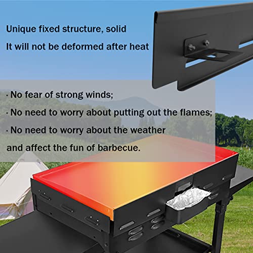 Wind Guard for Blackstone 36" Griddle, Wind Screen, Blackstone Griddle Accessories for Flat Top Gas Grill, Heat Gathering, Saving Propane, Stable and Not Shaky, Blackstone Grill Accessories, Black