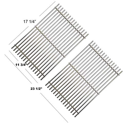 LS'BABQ Stainless Steel Cooking Grid Replacement for Weber Spirit 300 Series, Genesis Silver B/C, Gold B/C, Genesis 1000-3500,Genesis Platinum B & C,Set of 2