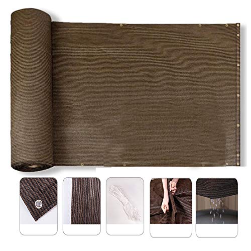 GDMING Shade Cloth with Grommets Sun Mesh Plant Covers Anti-UV Breathable Privacy Screen Patio Garden Furniture Covers, 21 Sizes (Color : Brown, Size : 2X2m)