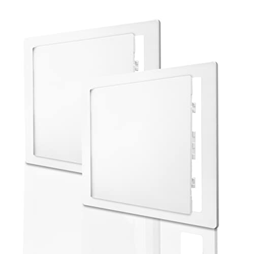 Morvat Access Panel 12x12 Inch for Drywall & Ceiling with Door, Heavy-Duty Durable ABS Plastic & Easy Install Access Box, Wall Hole Cover Plate for Plumbing & Electrical Cables & Wiring, White, 2 Pack