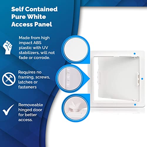 Morvat Access Panel 12x12 Inch for Drywall & Ceiling with Door, Heavy-Duty Durable ABS Plastic & Easy Install Access Box, Wall Hole Cover Plate for Plumbing & Electrical Cables & Wiring, White, 2 Pack