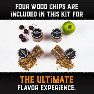 Cocktail Smoker Kit with Torch & Wood Chips (Premium Edition) for Whiskey, Bourbon & More - Drink Smoker made of 100% Oak - Old Fashioned Smoker Kit - Whiskey Gifts for Men