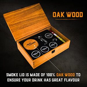 Cocktail Smoker Kit with Torch & Wood Chips (Premium Edition) for Whiskey, Bourbon & More - Drink Smoker made of 100% Oak - Old Fashioned Smoker Kit - Whiskey Gifts for Men