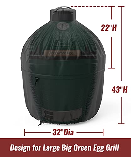 NUPICK Grill Cover for Large Big Green Egg, Kamado Joe Classic Grill, Heavy Duty and Waterproof Grill Cover