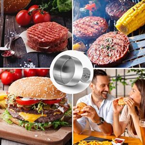 XLVLVH Burger Press Maker,Adjustable 304 Stainless Steel Hamburger Patty Maker,Non Stick Hamburger Press Patty Maker,Ideal for Beef, Vegetables, Burgers and BBQ, 4.52 inch