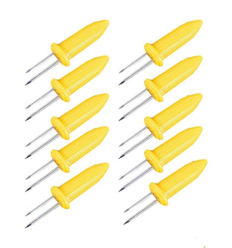 Fashionclub Corn on The Cob Holders Skewers BBQ Twin Prong Sweetcorn Holder Fork Kitchen Tool Pack of 10