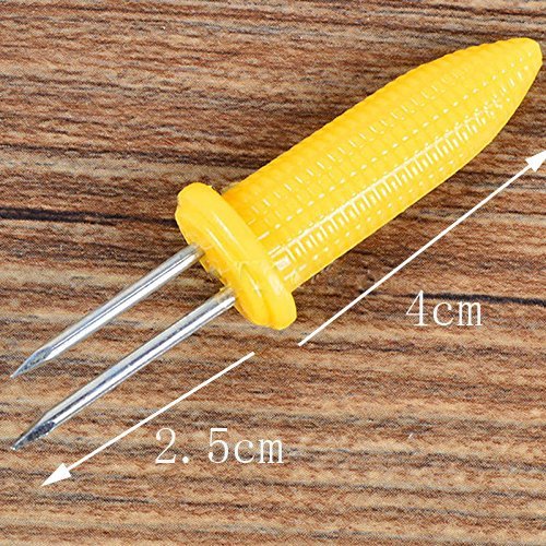 Fashionclub Corn on The Cob Holders Skewers BBQ Twin Prong Sweetcorn Holder Fork Kitchen Tool Pack of 10