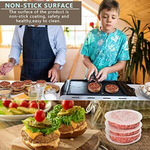 DSTHISAR Burger Press, 5”Stainless Steel Hamburger Press Patty Maker, Non-Stick Hamburger Press for Making Patties, for Grilling and Cooking, Comes with 100 Pieces of Wax Paper