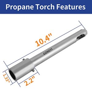 GONGYI Propane Gas Forge Double Burner Smelting, Heavy Duty Stainless Steel 304 with Regulator 0-30 PSIG/Air Adjustment Sleeve Adjustable Flame