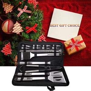 BBQ Accessories Kit - 20pcs Stainless BBQ Grill Tools Set for Smoker Camping Barbecue Grilling Tools BBQ Utensil Set Outdoor Cooking Tool Set with Canvas Bag Gift for Thanksgiving Day, Christmas