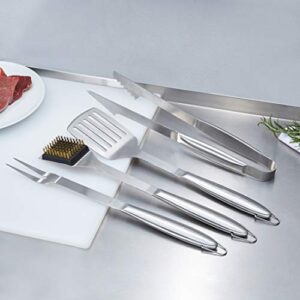 AmazonCommercial 4-Piece Heavy Duty Stainless Steel BBQ Grilling Tools Set