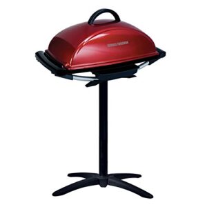 george foreman 12-serving indoor/outdoor rectangular electric grill, red, gfo201r