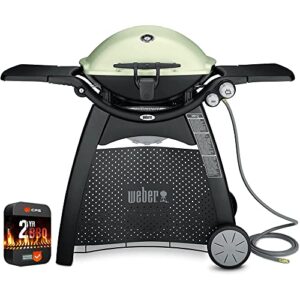 weber 57067001 q3200 portable natural gas grill titanium bundle with premium 2 yr cps enhanced protection pack