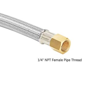 only fire BBQ 12 Foot Braided Stainless Steel Propane Hose Assembly with Both 1/4" Female Flare for Gas Grill, Fire Pit Table, Heater,etc