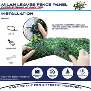 Windscreen4less Artificial Faux Ivy Leaf Decorative Fence Screen 20'' x 20" Boxwood/Milan Leaves Fence Patio Panel,New Milan Leave 3 Pieces