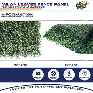 Windscreen4less Artificial Faux Ivy Leaf Decorative Fence Screen 20'' x 20" Boxwood/Milan Leaves Fence Patio Panel,New Milan Leave 3 Pieces