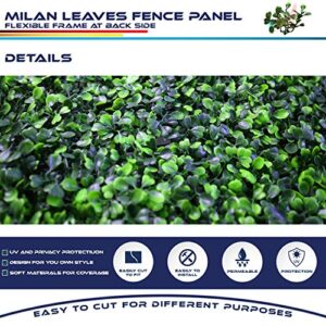 Windscreen4less Artificial Faux Ivy Leaf Decorative Fence Screen 20'' x 20" Boxwood/Milan Leaves Fence Patio Panel,New Milan Leave 3 Pieces