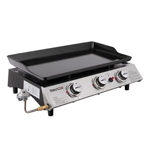 royal gourmet pd1302 3-burner 26,400-btu portable gas grill griddle, flat top for outdoor camping, tailgating, picnics, silver