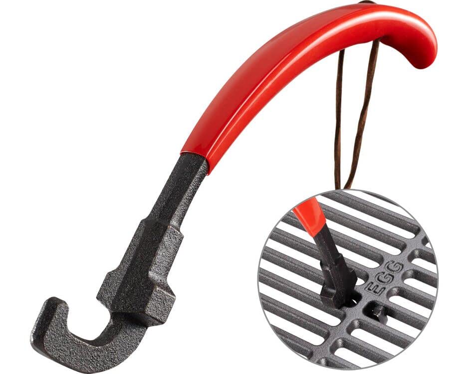 GriAddict Universal Grill Grate Lifter Tool - Hot Surfaces Handling Cooking Grid Lifter Gripper with Non-Slip and Anti-scalding Coating Handle fits Most Heavy-Duty Cast Iron and Stainless Grates