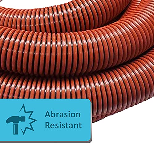 Puri Tech 1.5 Inch Diameter x 50 Feet Long Heavy Duty Commercial Grade Vacuum Hose for In-Ground Swimming Pools with UV and Chemical Protection