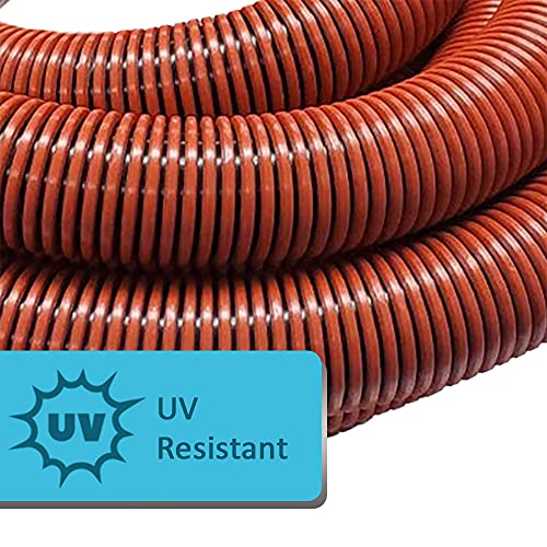 Puri Tech 1.5 Inch Diameter x 50 Feet Long Heavy Duty Commercial Grade Vacuum Hose for In-Ground Swimming Pools with UV and Chemical Protection