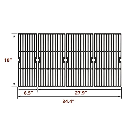 Uniflasy Replacement Parts Kit, Heat Plate Tent Shield, Grill Burner Pipe, Adjustable Crossover Tube and 18 Inch Grill Cooking Grates for Charbroil Performance 6 Burner 463276617,463244819,463238218