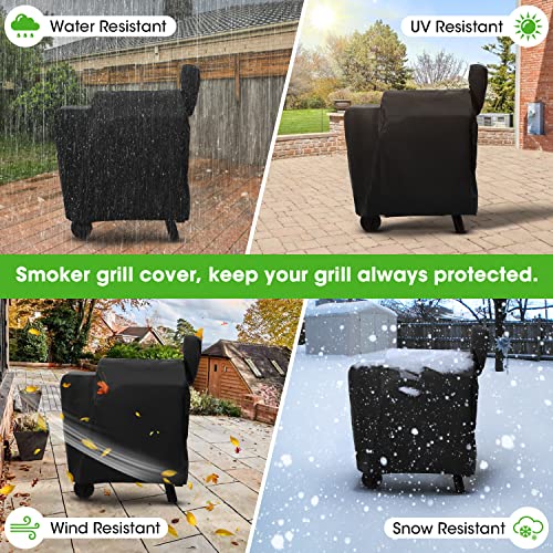 Mightify Heavy Duty Waterproof Grill Cover for Traeger Pro 22 Series Grill, Traeger 575, Eastwood, Z Grill 550B, Z-Grill Smoker and More, Ourdoor Fade & UV Resistant Wood Pellet Grill Cover, Black