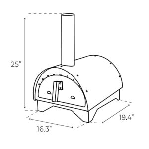 Cru Ovens Model 30 Outdoor Stainless Steel Portable Wood-Fired Pizza Oven, Pizza Peel + Embers Rake Included, Made in Portugal