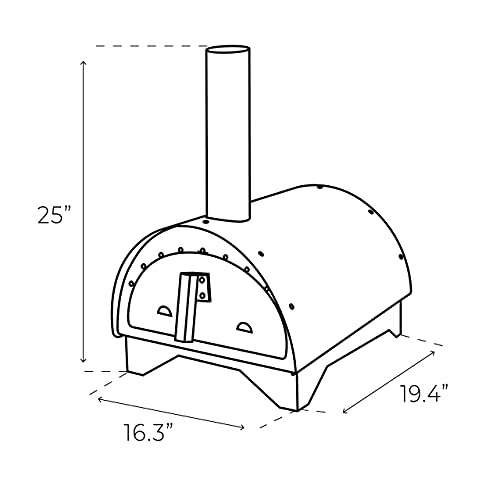 Cru Ovens Model 30 Outdoor Stainless Steel Portable Wood-Fired Pizza Oven, Pizza Peel + Embers Rake Included, Made in Portugal