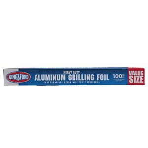 kingsford extra wide aluminum foil, 100 square feet | strong and heavy duty aluminum foil for grilling, baking, roasting, and food storage | kingsford foil