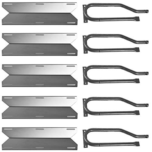 Votenli S9123A (5-Pack) 17 3/4" Heat Plates and 15 13/16" Burners Replacement for Jenn-Air 720-0336, 720-0337, 720-0511, 720-0512 Nexgrill 720-0336, 720-0337, 720-0511, 720-0512, 720-0586A, 720-0584A