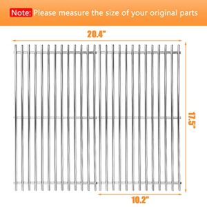 Hisencn 7637 Grill Cooking Grates for Weber Spirit I & II 200 Series, Spirit E210, Spirit S210, Spirit E/S220 with Front Control, 17.5 Inch Weber Spirit 200 Grill Grates, Stainless Steel